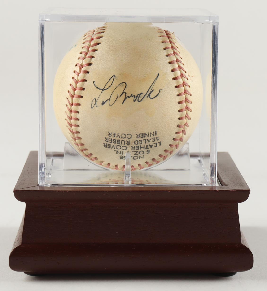 Lou Brock Signed Center League Baseball with Display Case (PSA ...