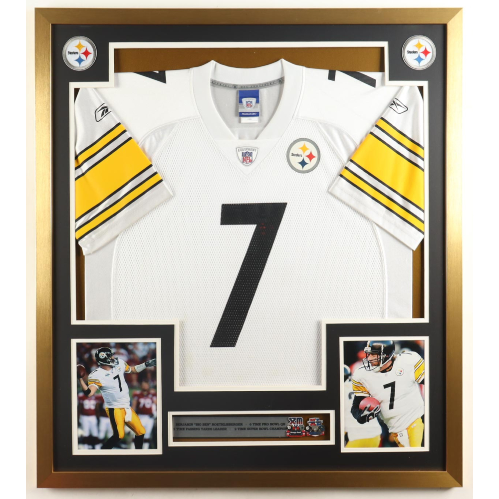 Ben Roethlisberger Custom Framed Jersey Display With (2) Official Super ...