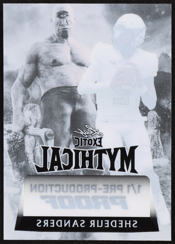 Shedeur Sanders 2024 Leaf Exotic Mythical Pre-Production Proof Clear ...