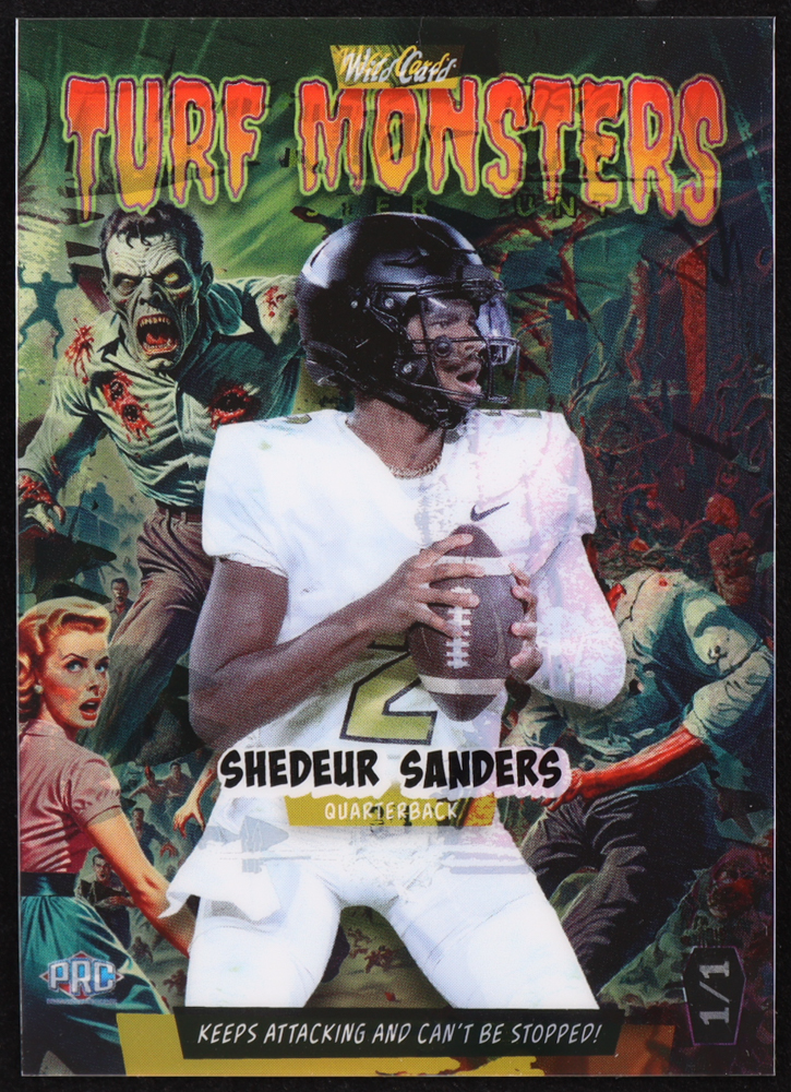 Shedeur Sanders 2024 Wild Card Turf Monsters Zombies Holo #TMZBSS RC #1 ...