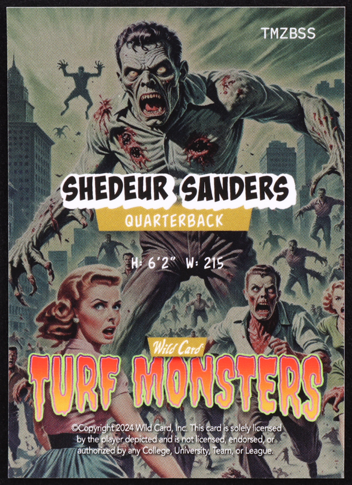 Shedeur Sanders 2024 Wild Card Turf Monsters Zombies Holo #TMZBSS RC #1 ...
