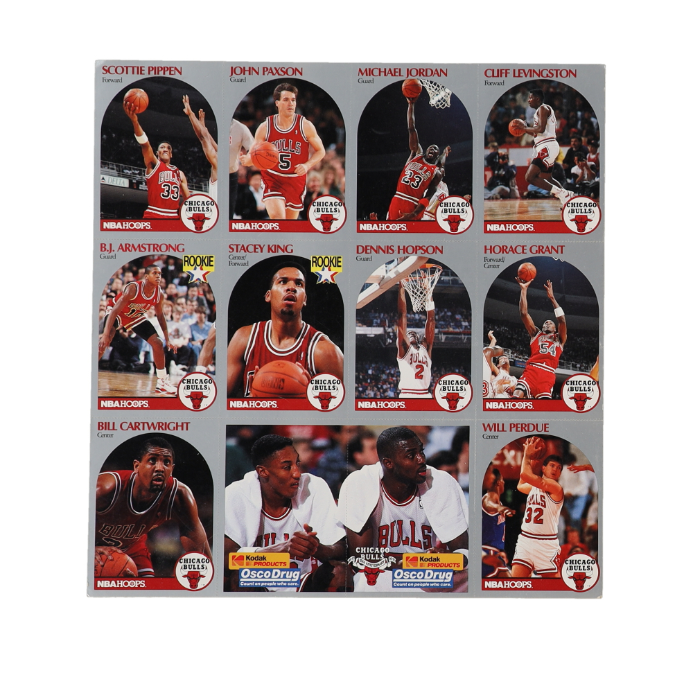 1990 NBA Hoops Uncut Sheet With (12) Cards | Pristine Auction