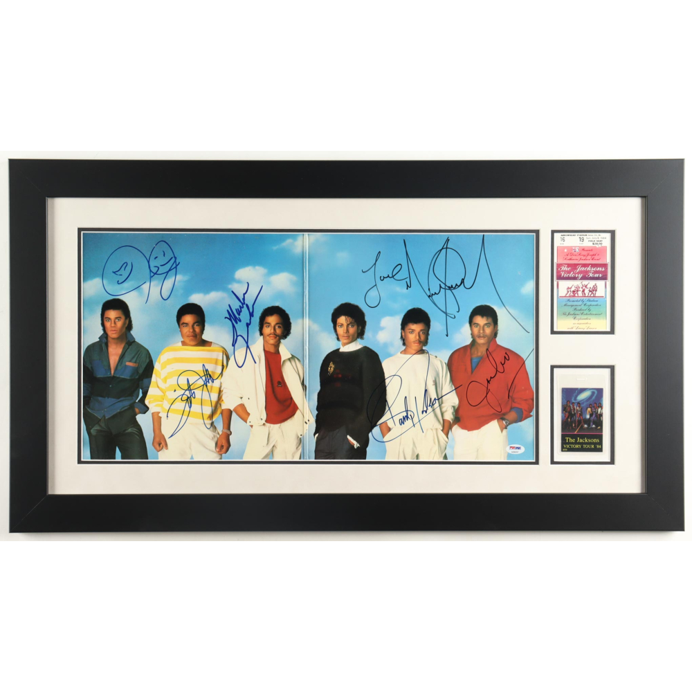 "The Jackson's" Victory Album Group Signed by (6) with Michael Jackson ...