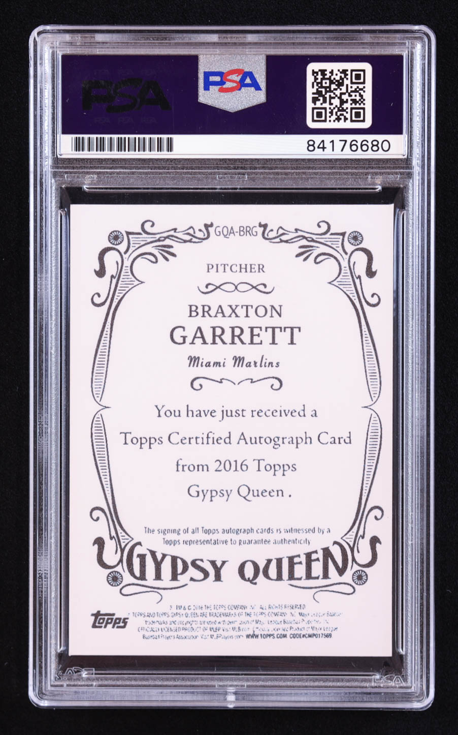 Braxton Garrett Signed Reprint Card (PSA) | Pristine Auction