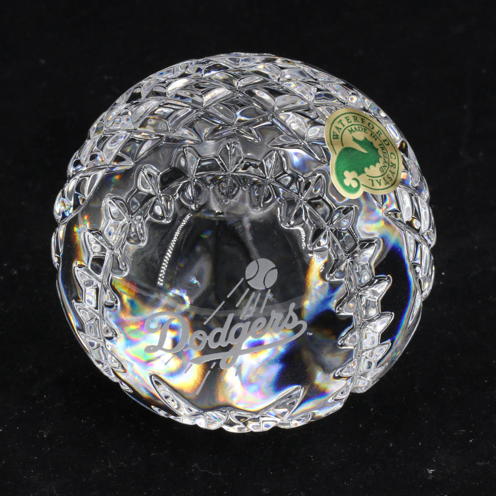 Dodgers Logo Waterford Crystal Baseball | Pristine Auction