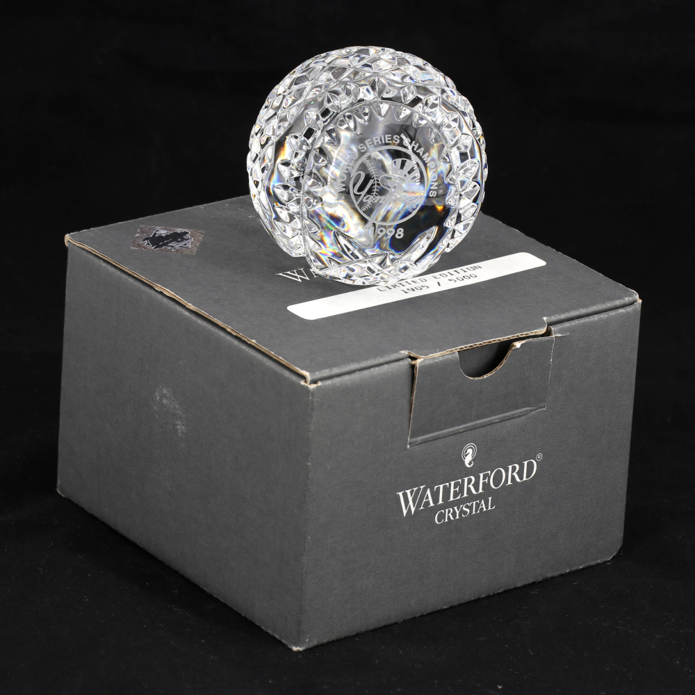 1998 Yankees World Series Champions LE Waterford Crystal Baseball ...