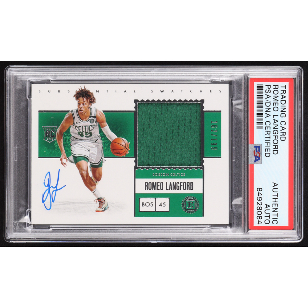 Romeo Langford Signed 2019-20 Panini Encased Substantial Swatches ...