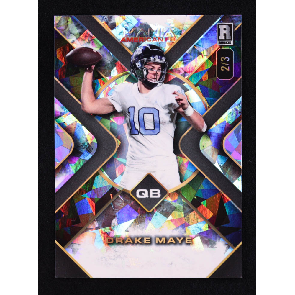 Drake Maye 2024 Wild Card Auto Mania Circle Mount Rushmore Crystal ...