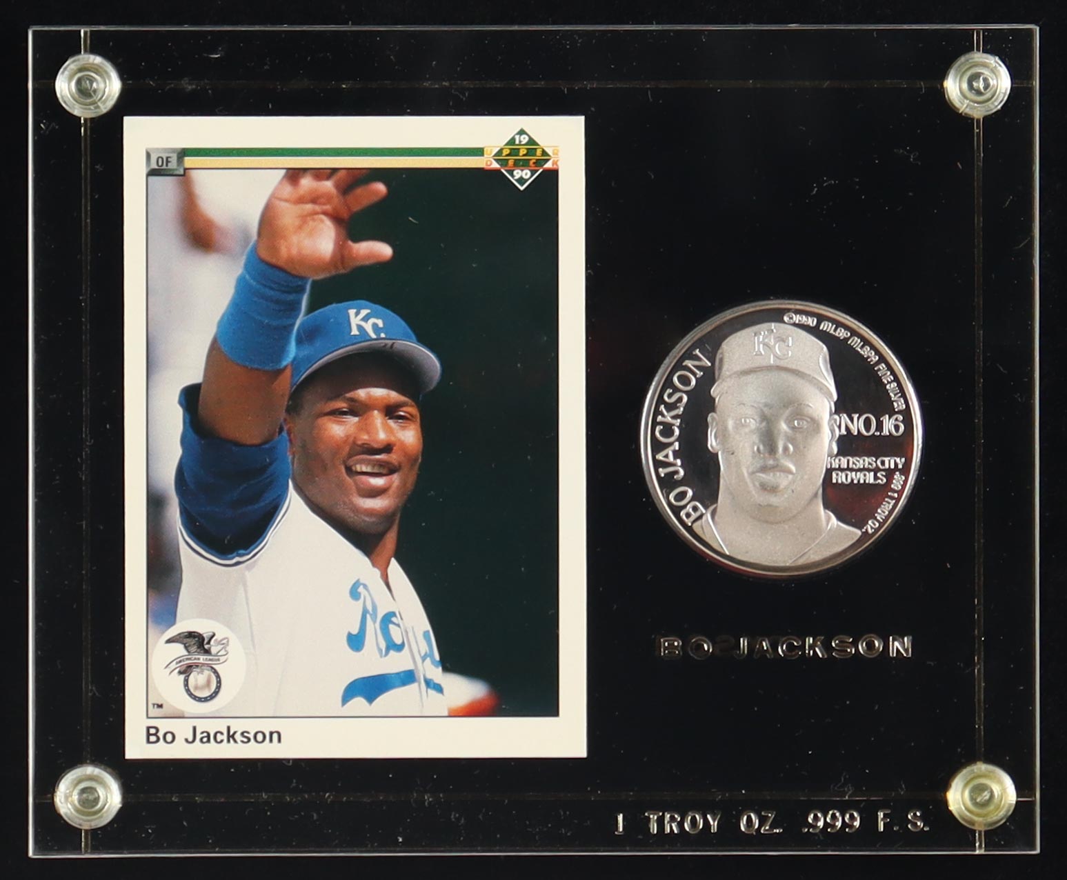 LE Bo Jackson Raiders / Royals Fine Silver Coin With 1990 Upper Deck ...