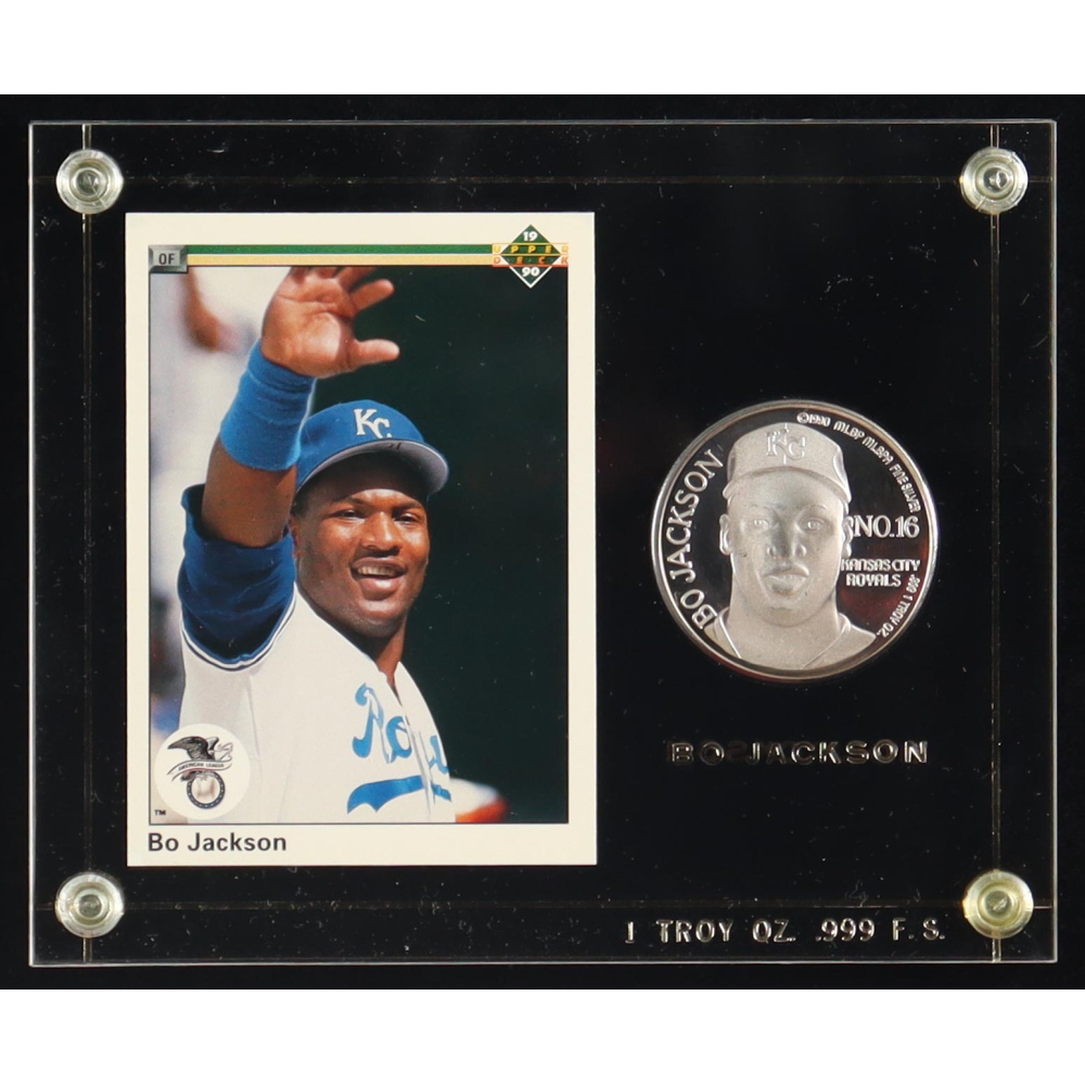 LE Bo Jackson Raiders / Royals Fine Silver Coin With 1990 Upper Deck ...