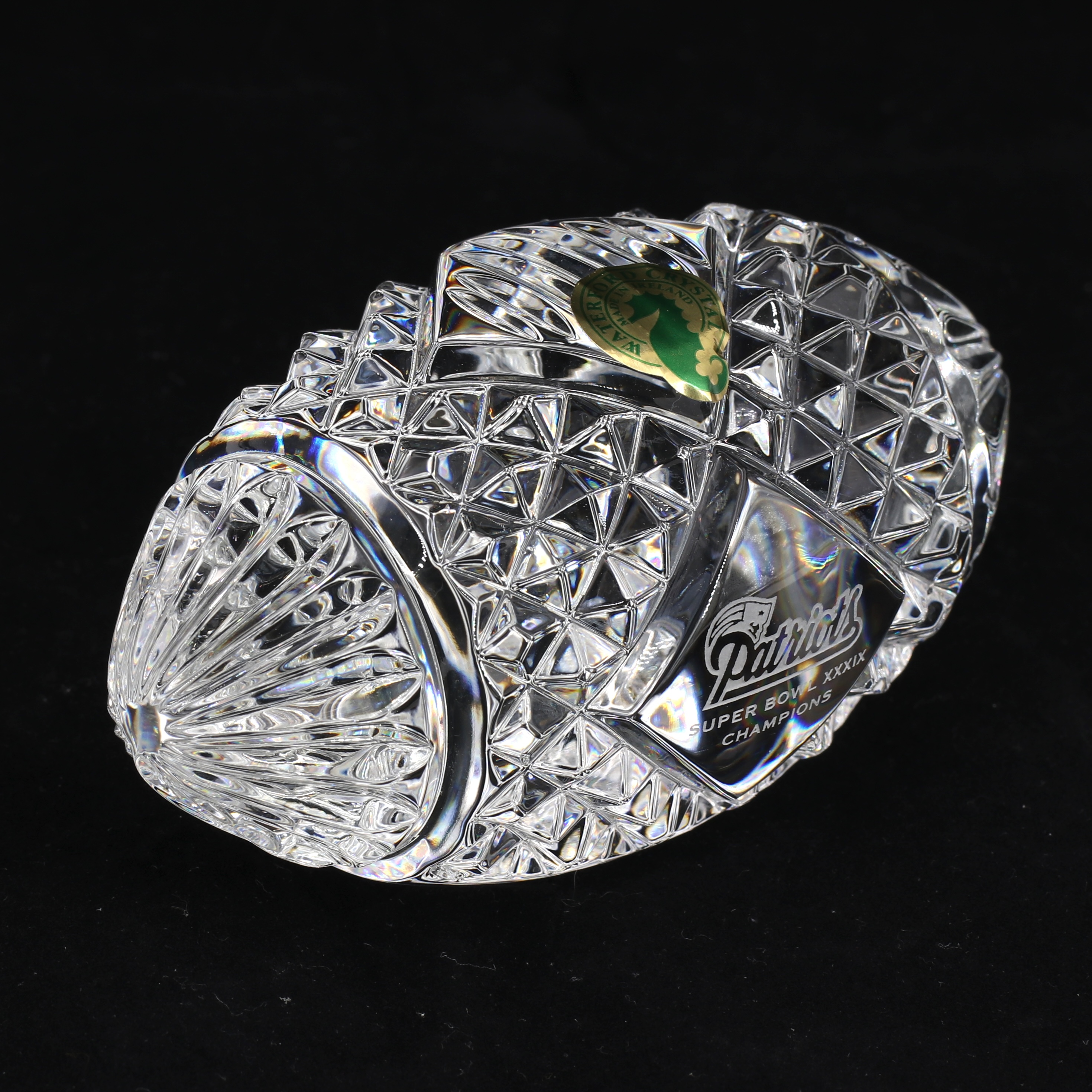 2004 Patriots Super Bowl XXXIX Champions LE Waterford Crystal Football ...