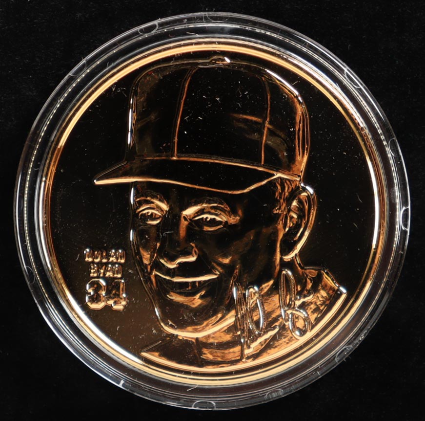The Highland Mint LE Nolan Ryan 24kt Gold Overlay Coin With Angels Team ...