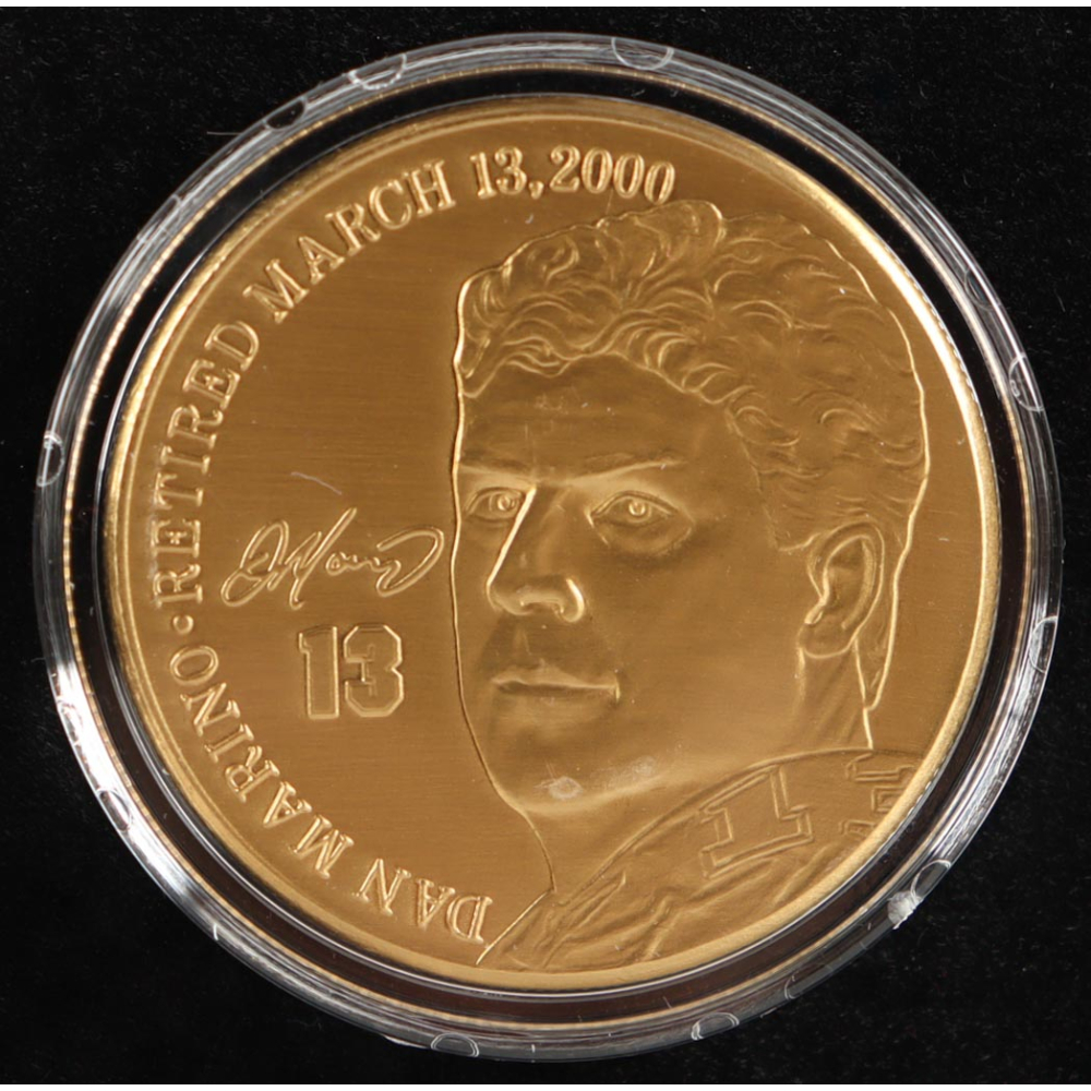 Dan Marino LE Dolphins Solid Bronze Coin with Case (Field Of Dreams) | Pristine Auction