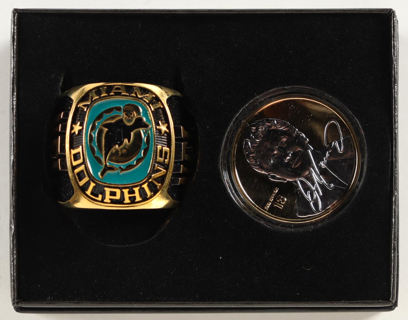 The Highland Mint LE Dan Marino 24kt Gold Overlay Coin With Dolphins ...