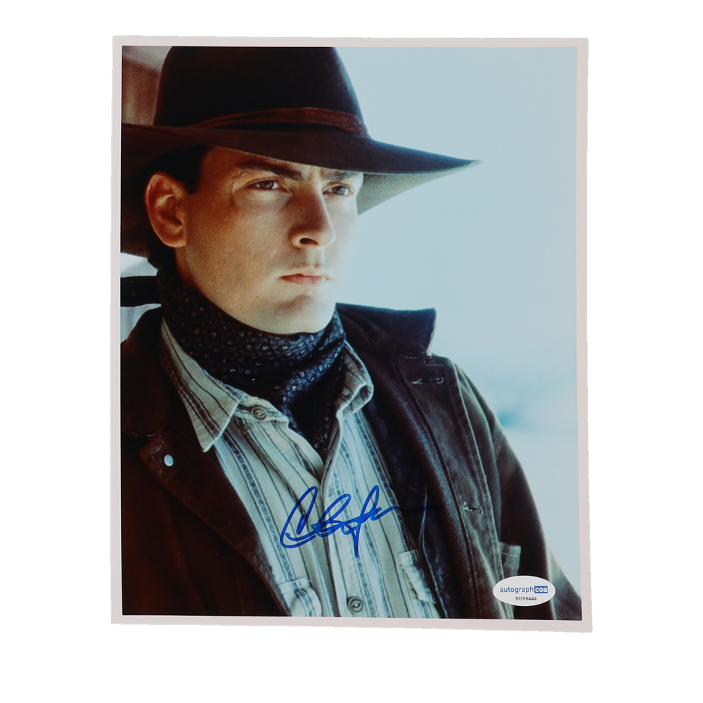 Charlie Sheen Signed "Young Guns" 8x10 Photo (AutographCOA) | Pristine ...