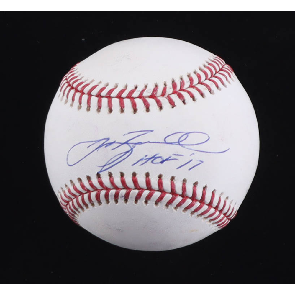 Jeff Bagwell Signed OML Baseball Inscribed "HOF 17" (TriStar ...
