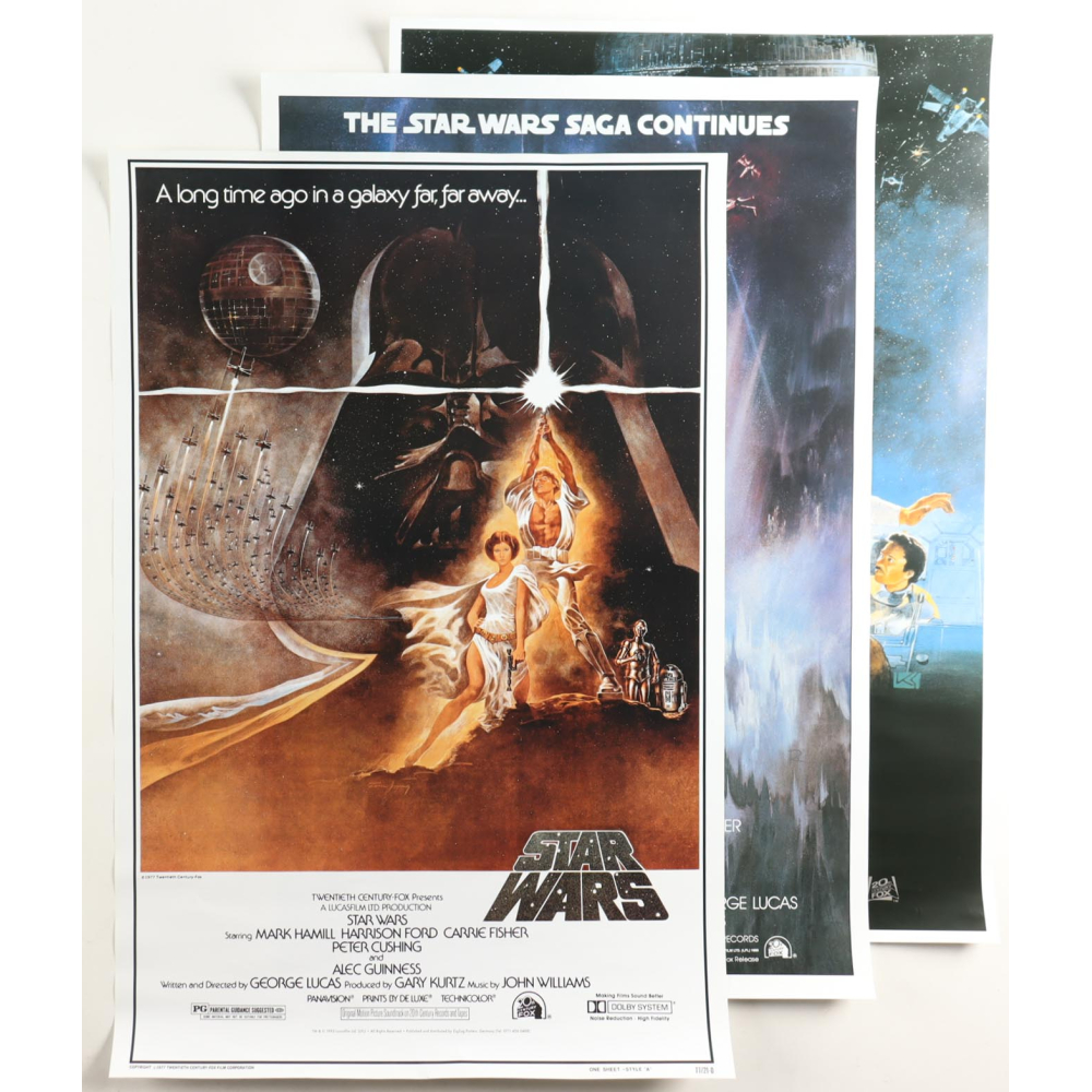 Complete Set of (3) "Star Wars" 24x36 Movie Posters with "Star Wars ...