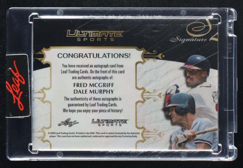 Fred McGriff / Dale Murphy 2024 Leaf Ultimate Sports Signatures 2 ...