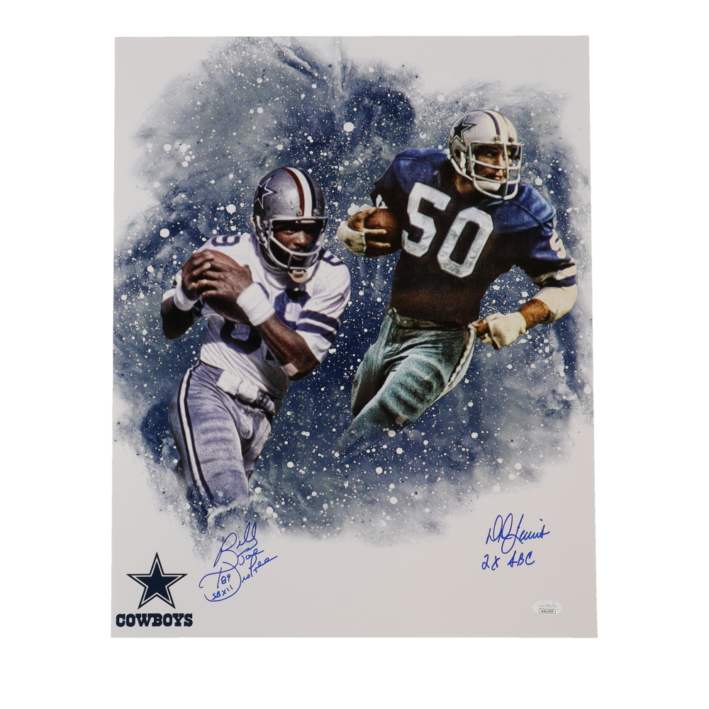 D.D. Lewis & Billy Joe Dupree Signed Cowboys 16x20 Photo Inscribed ...