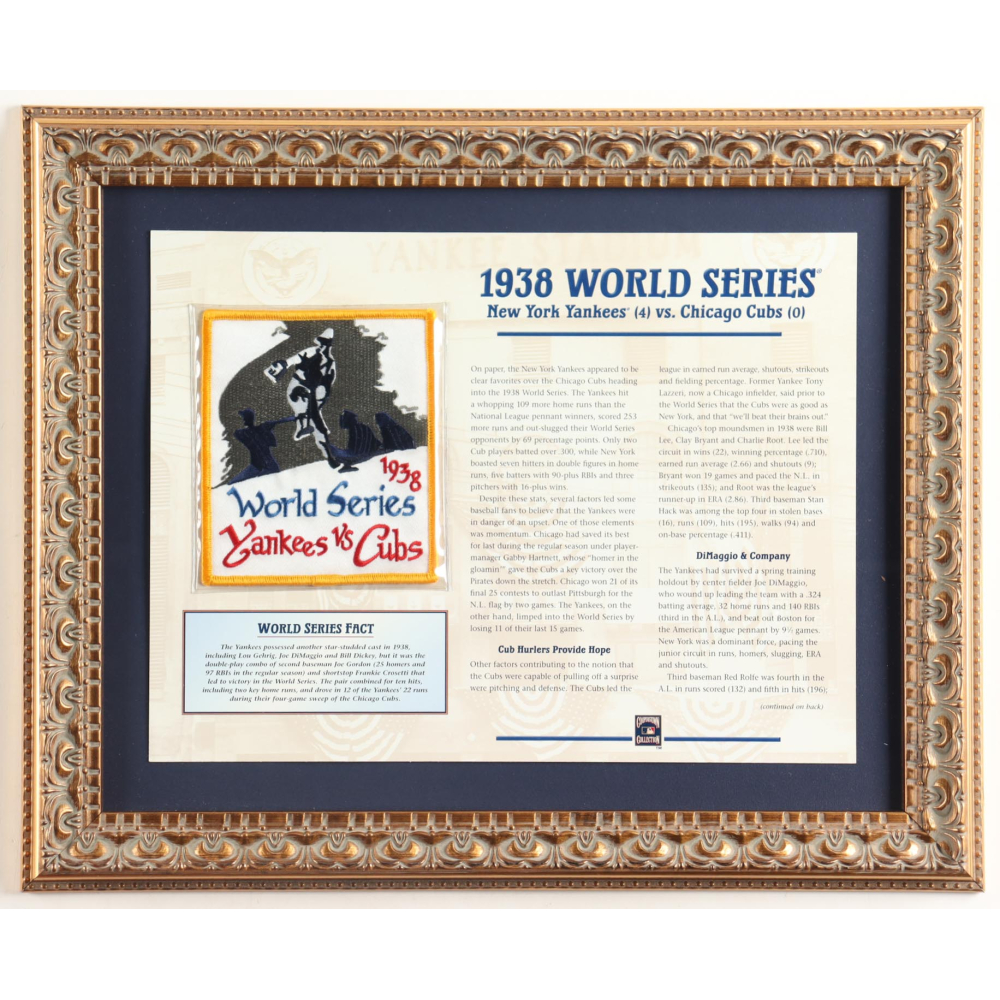 1938 World Series Yankees vs Cubs Custom Framed Cloth Uniform Patch ...