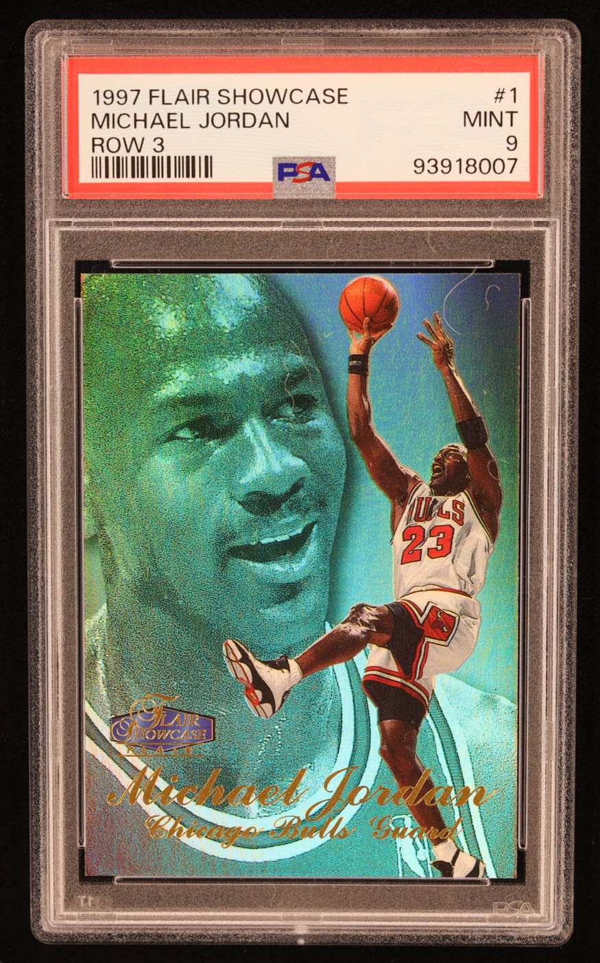 Michael Jordan 1997-98 Flair Showcase Row 3 #1 (PSA 9) | Pristine Auction