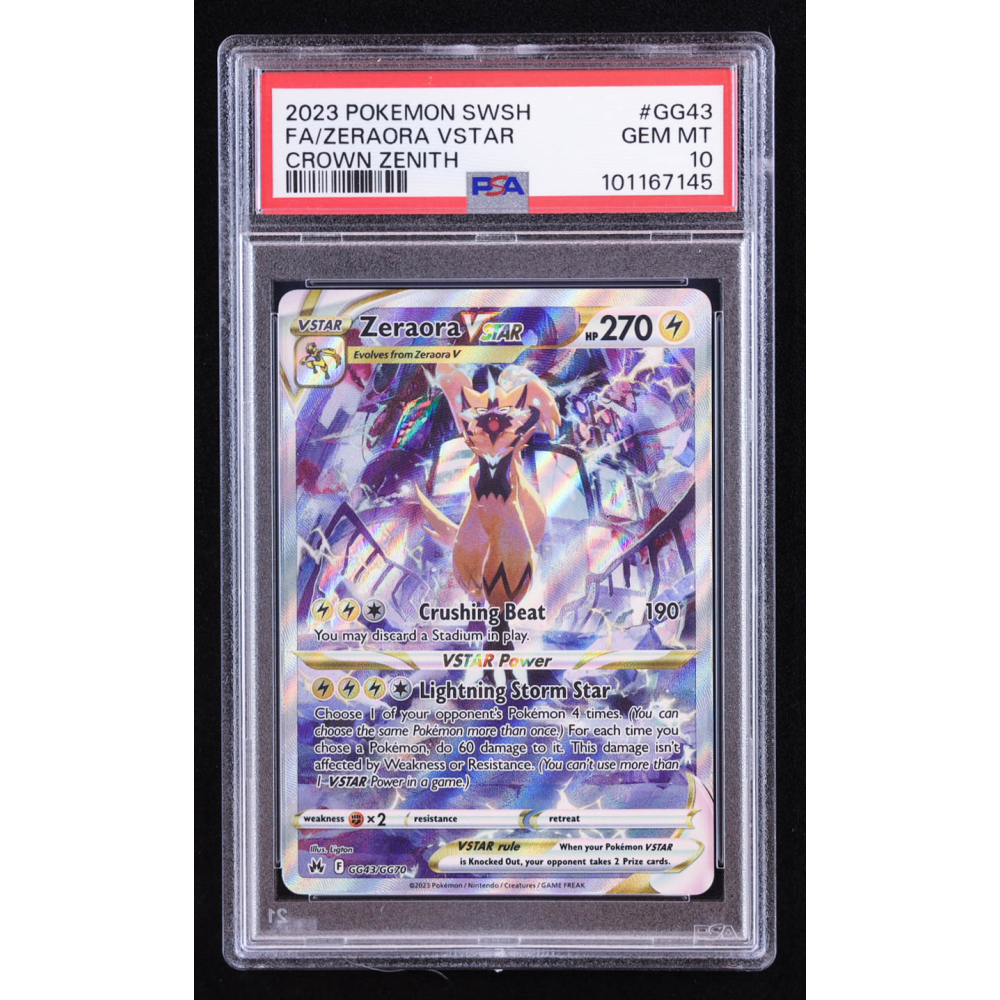 Zeraora VSTAR 2023 Pokemon Sword and Shield Crown Zenith Galarian Gallery #GG43 (PSA 10 ...