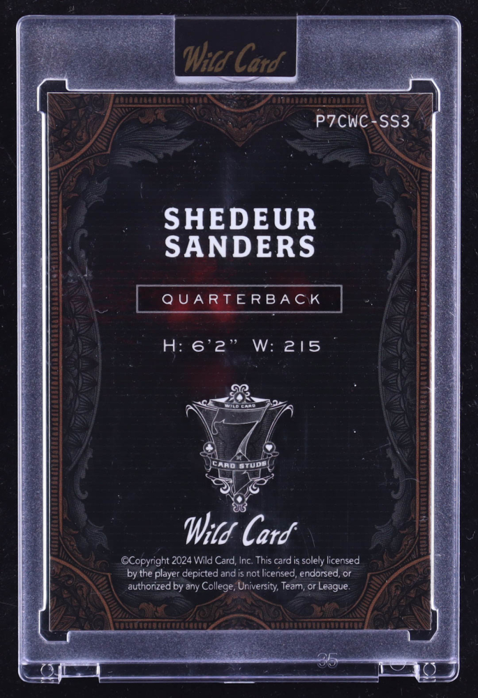 Shedeur Sanders 2024 Wild Card 7 Card Studs Prismatic Club #P7CWCSS3 RC ...