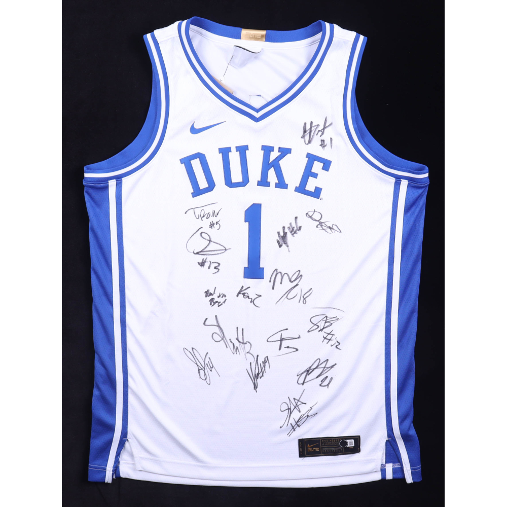 2025 Duke Blue Devils Team-Signed Jersey by (14) With Cooper Flagg ...