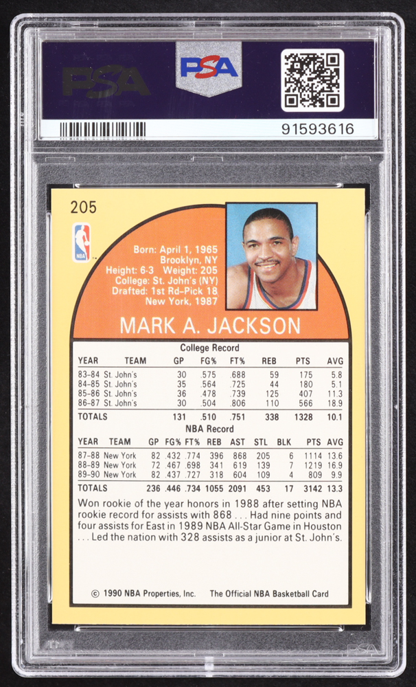 Mark Jackson 1990-91 Hoops #205 (PSA 9) | Pristine Auction