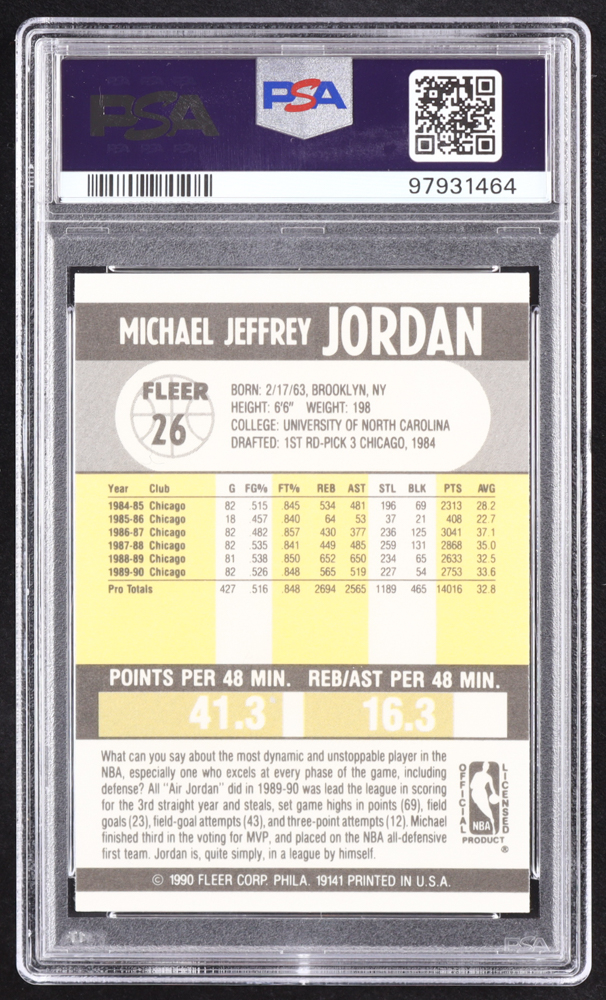 Michael Jordan 1990-91 Fleer #26 (PSA 9) | Pristine Auction