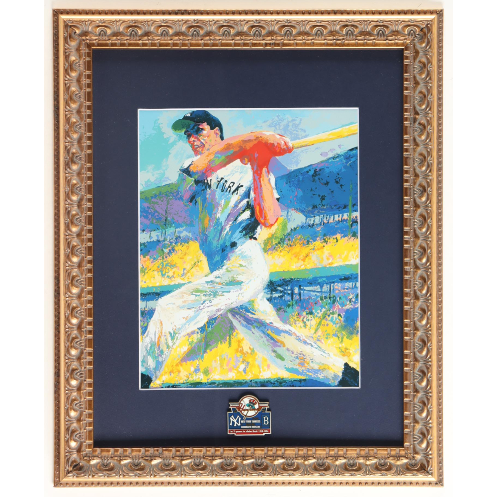 Joe DiMaggio Yankees Custom Framed Leroy Neiman Art Print Display With ...