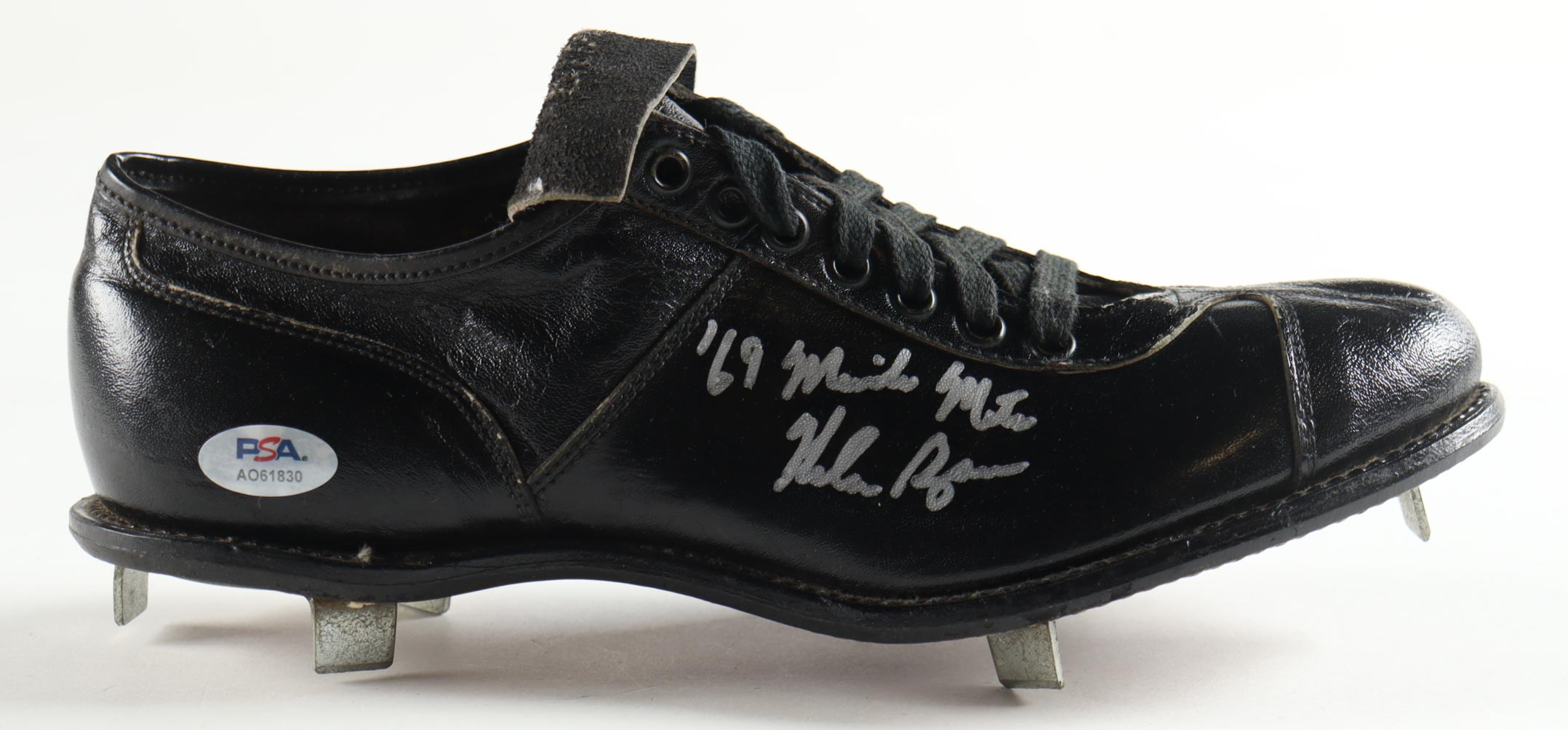 Nolan Ryan Signed Vintage Leather Baseball Cleat With Display Case ...