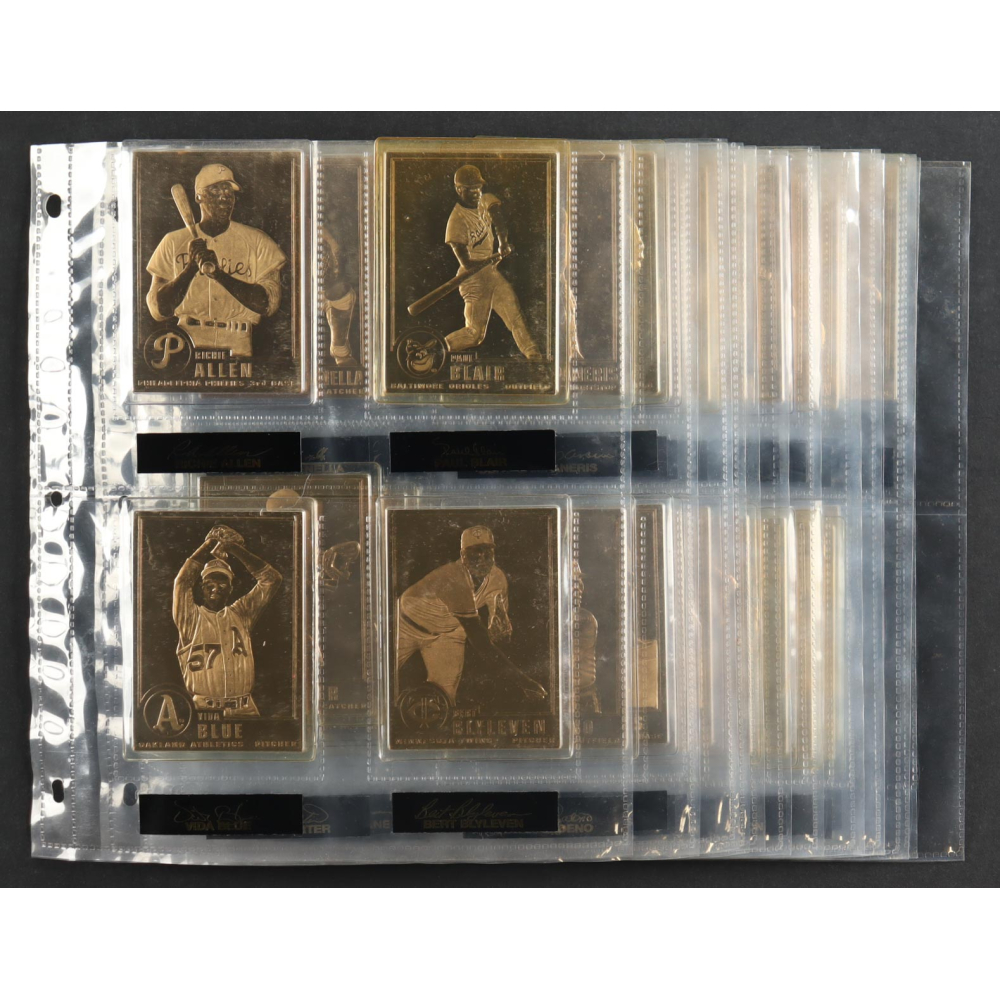 Complete Set of (50) Danbury Mint 22kt Gold Baseball Cards In ...