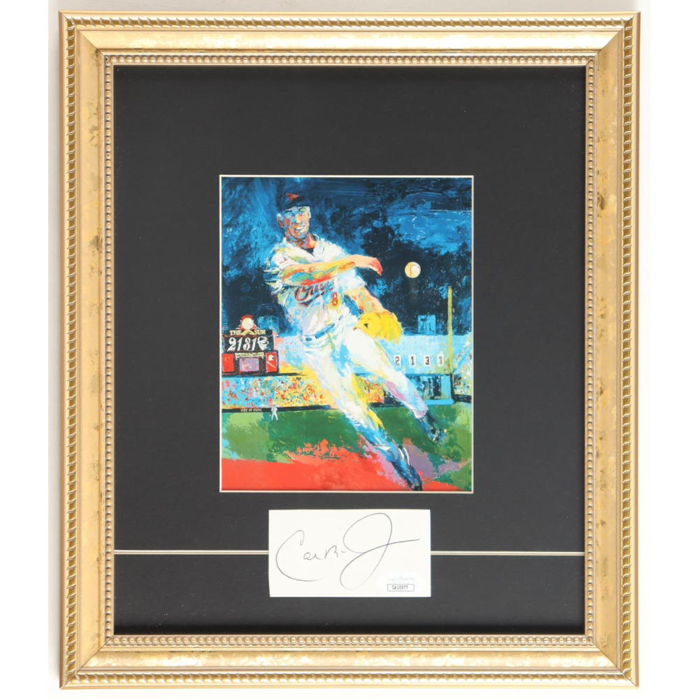 Cal Ripken Jr. Signed Orioles Custom Framed Cut Display With Leroy ...