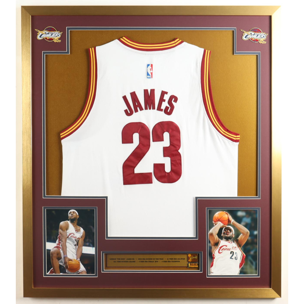 Lebron James Custom Framed Jersey Display With 2016 Champions Hanging ...