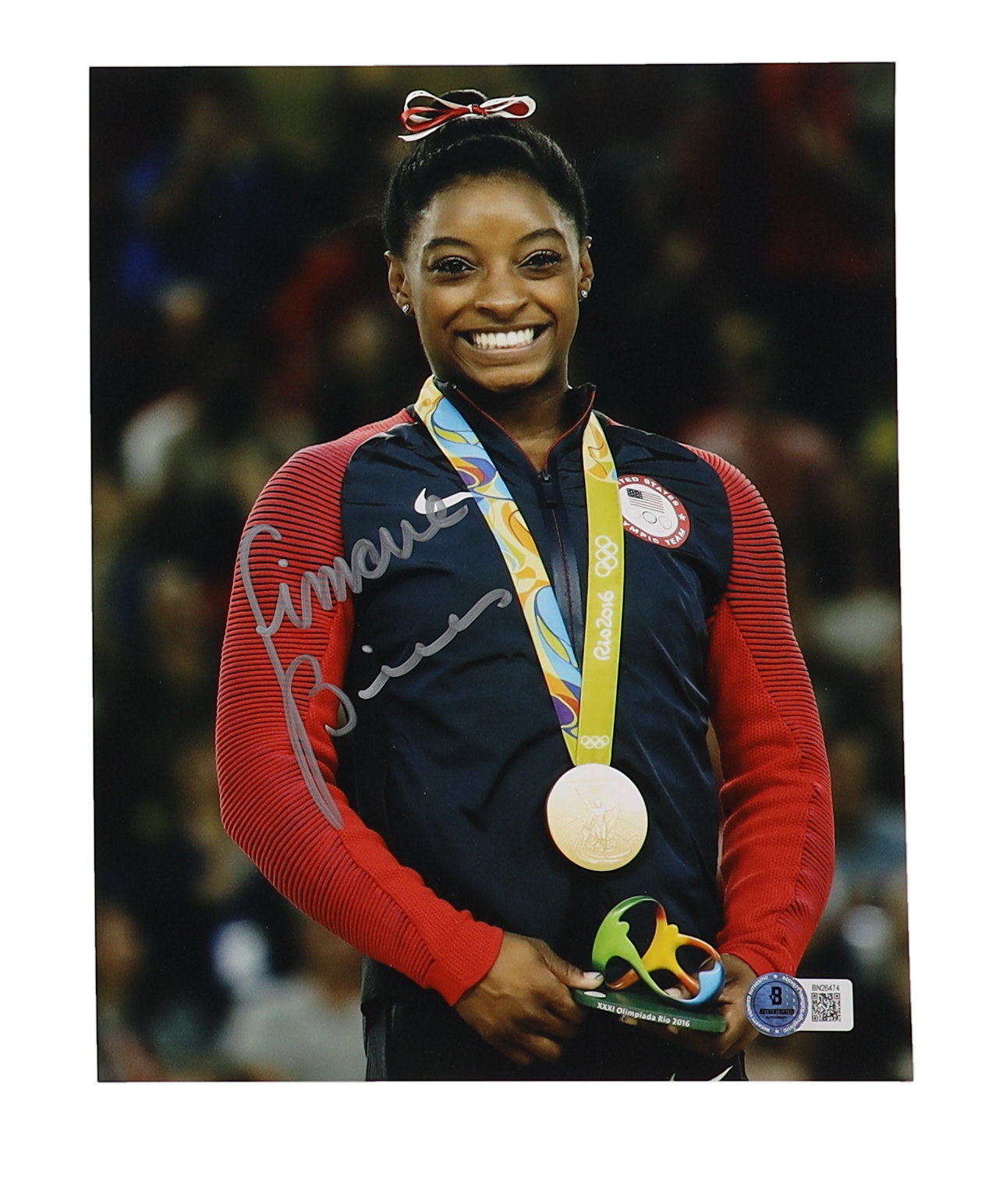 Simone Biles Signed Team USA 8x10 Photo (Beckett) | Pristine Auction