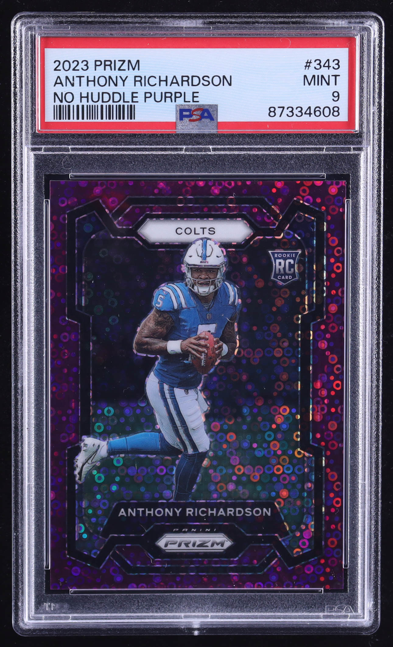 Anthony Richardson 2023 Panini Prizm Prizms No Huddle Purple #343 #27/ ...
