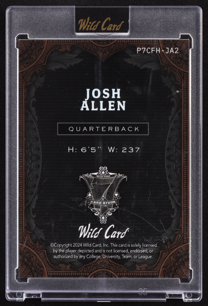 Josh Allen 2024 Wild Card 7 Card Draw #P7CFHJA2 #3/3 | Pristine Auction