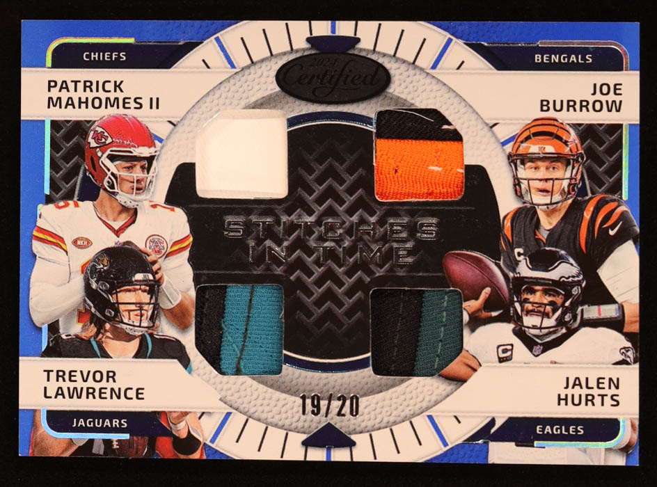 Patrick Mahomes II / Jalen Hurts / Joe Burrow / Trevor Lawrence 2024 Certified Stitches in Time ...