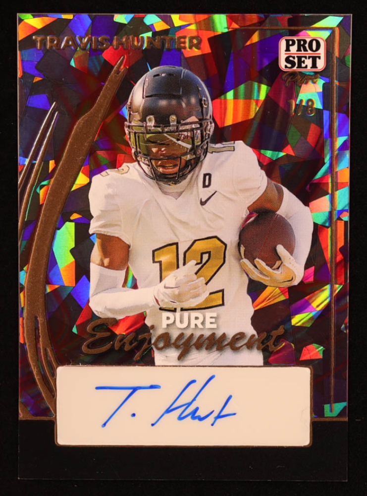 Travis Hunter 2024 Leaf Pro Set Pure Enjoyment Autographs Clear Crystal ...