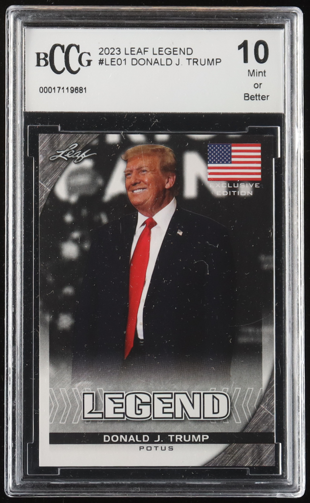Donald J. Trump 2023 Leaf Special Release Legend Exclusive Flag #LE01 ...