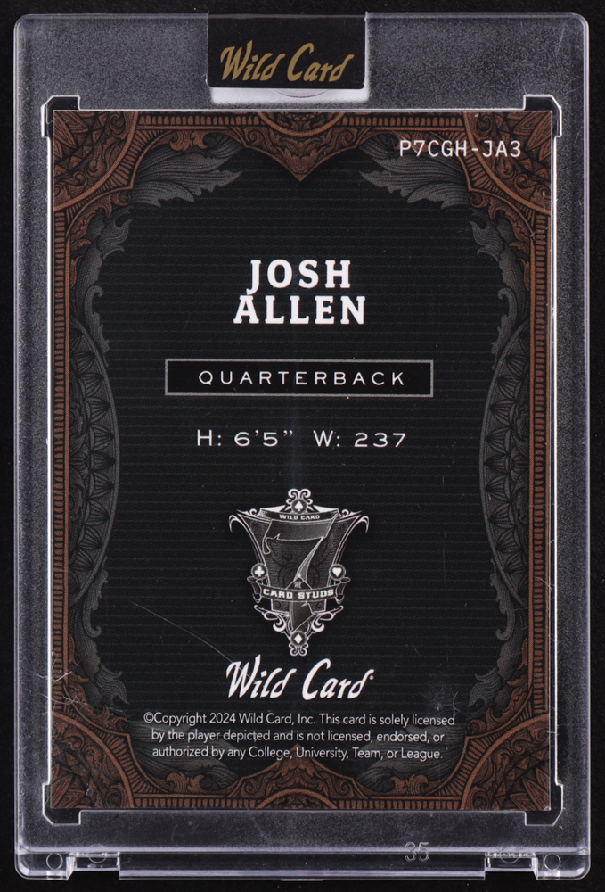 Josh Allen 2024 Wild Card 7 Card Draw Heart #P7CGHJA3 #3/6 | Pristine ...