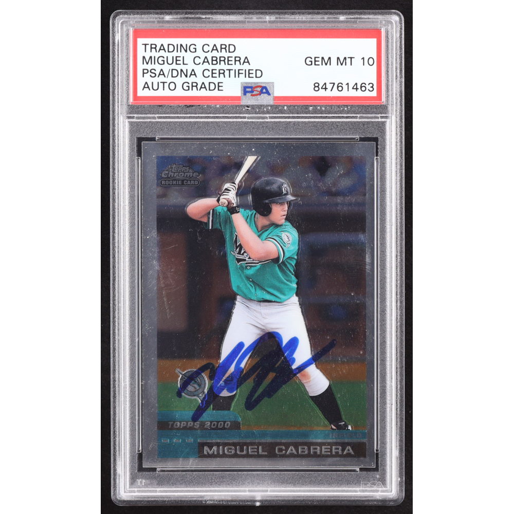 Miguel Cabrera Signed 2000 Topps Chrome Traded #T40 RC (PSA | Autograph ...