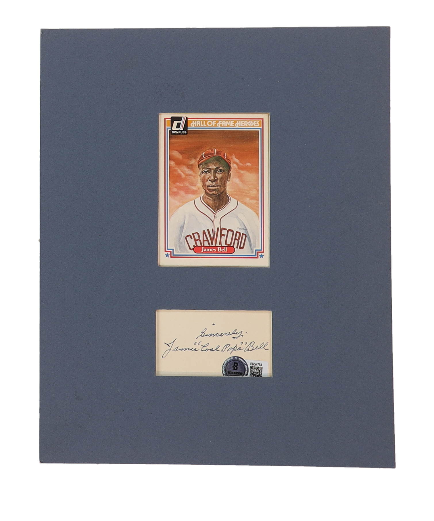 James "Cool Papa" Bell Signed Custom Matted Cut Inscribed "Sincerely ...