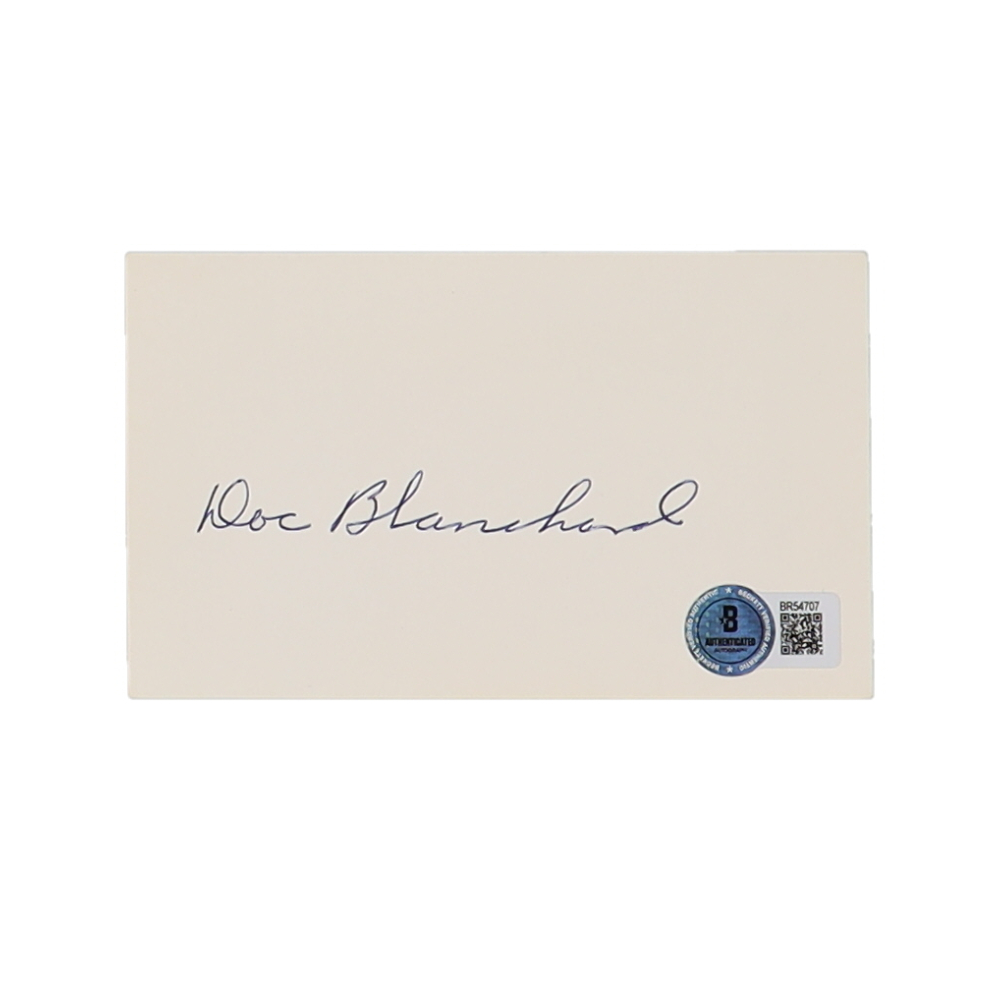 Doc Blanchard Signed 3x5 Index Card (Beckett) | Pristine Auction