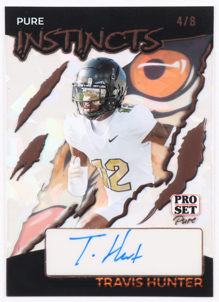 Travis Hunter 2024 Pro Set Pure Instincts Autographs Clear Bronze ...