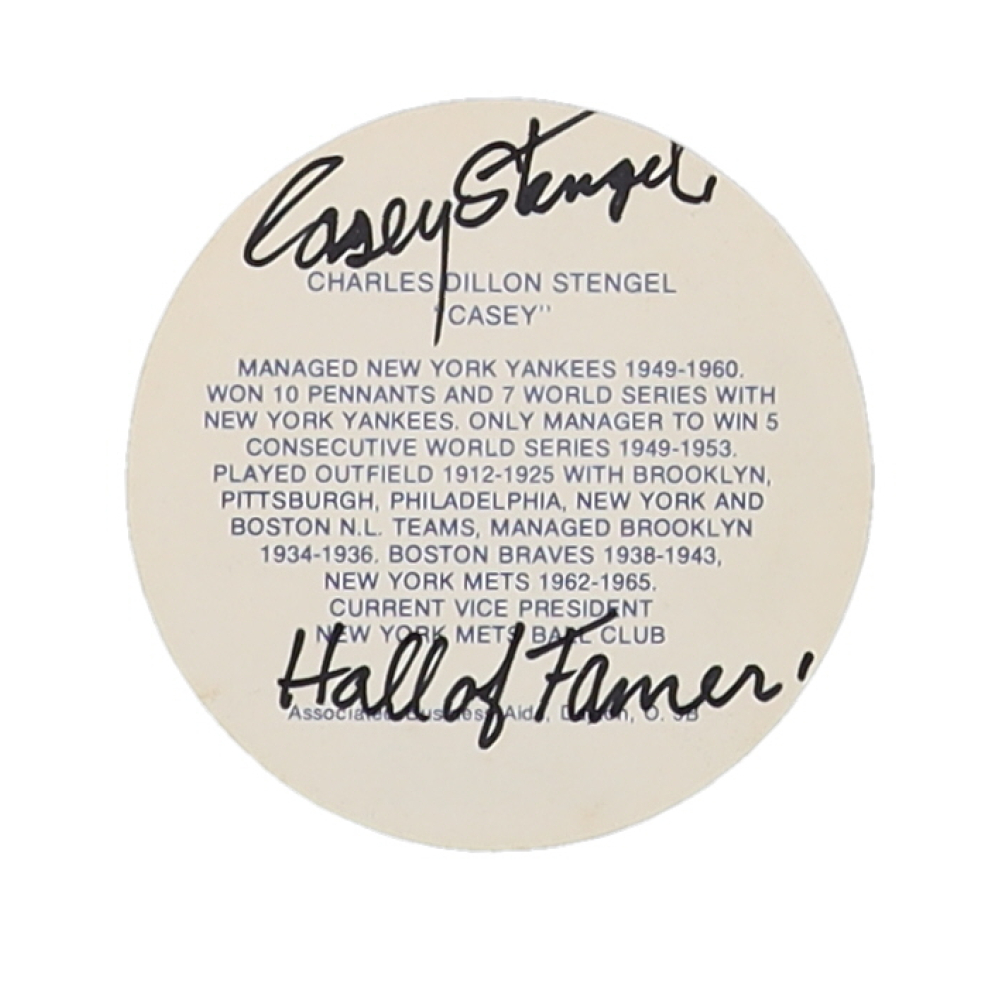 Casey Stengel Signed Mets Commemorative Print Inscribed "Hall of Famer ...