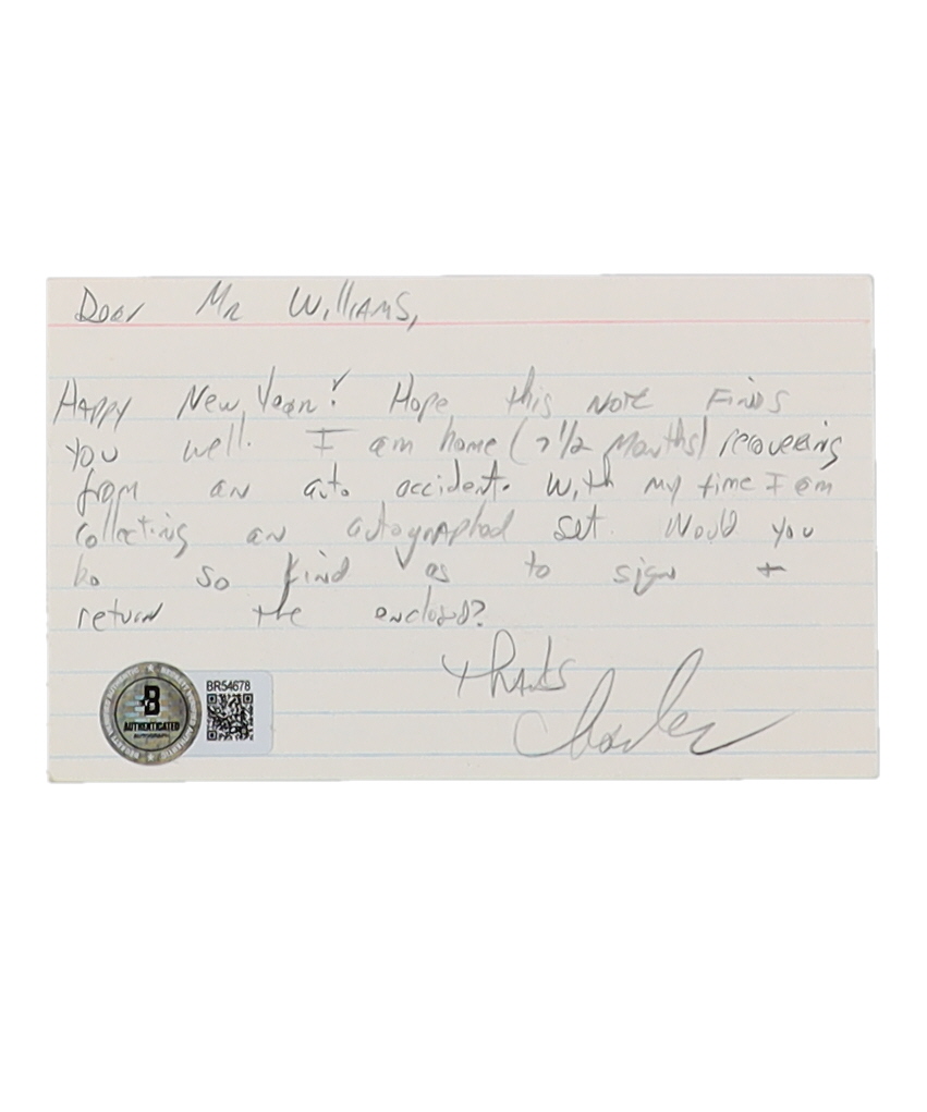 Davey Williams Signed 3x5 Index Card with Personalized Note (Beckett ...
