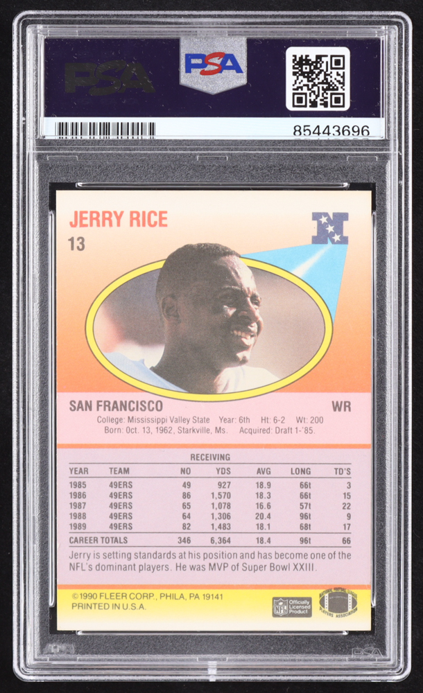 Jerry Rice Signed 1990 Fleer #13 (PSA) | Pristine Auction