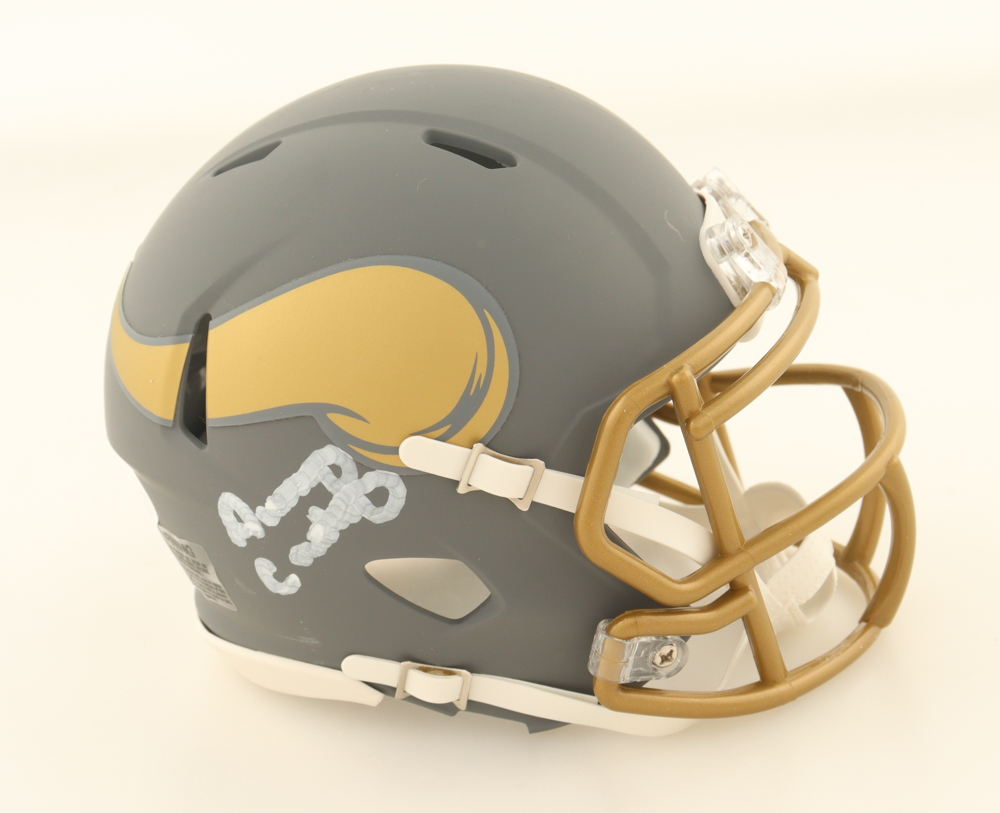 Anthony Carter Signed Vikings Slate Alternate Speed Mini Helmet (JSA ...